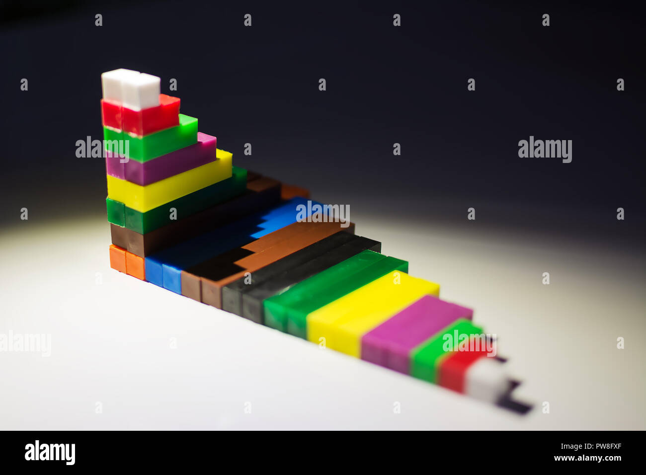 Counting sticks ordered to form a descending bar chart Stock Photo - Alamy