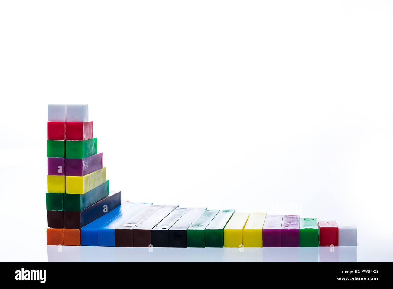 Counting sticks ordered to form a descending bar chart Stock Photo - Alamy