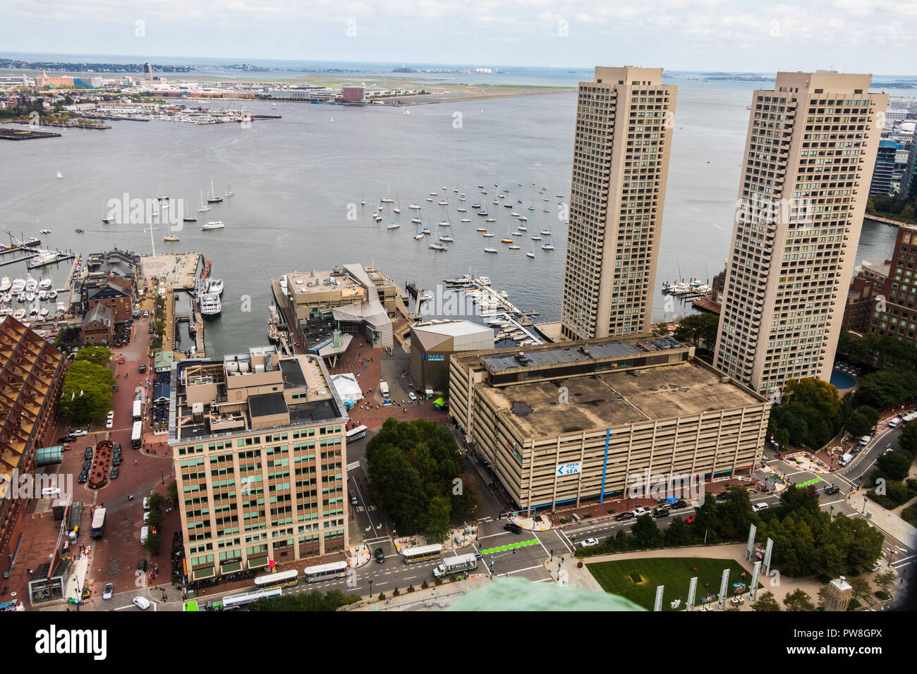 Boston Waterfront and Aquarium Stock Photo - Alamy