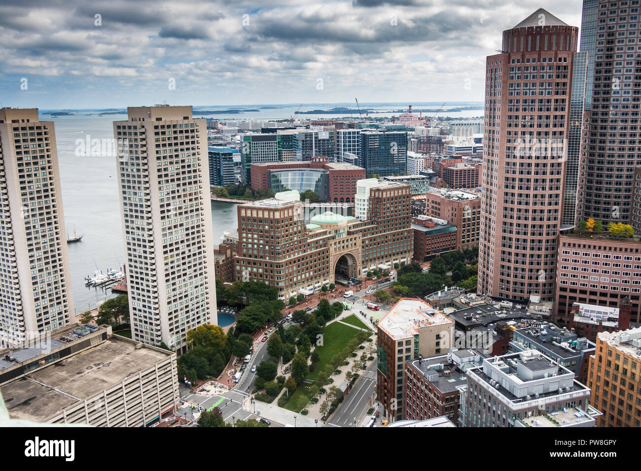 Boston Harborscape and Rhowes Wharf Stock Photo - Alamy