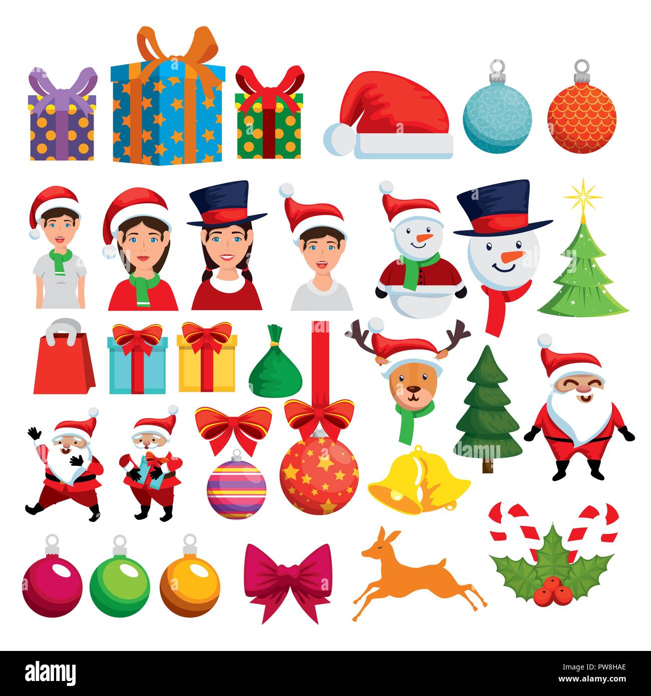 christmas decoration set icons Stock Vector Image & Art - Alamy
