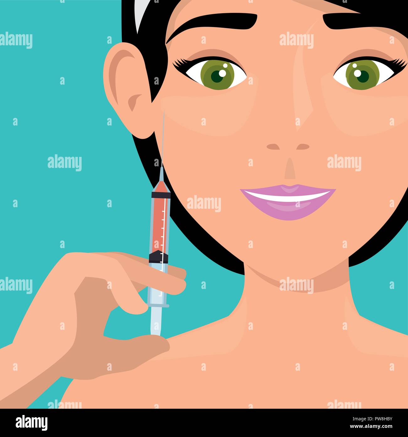 woman with botox treatment Stock Vector Image & Art - Alamy