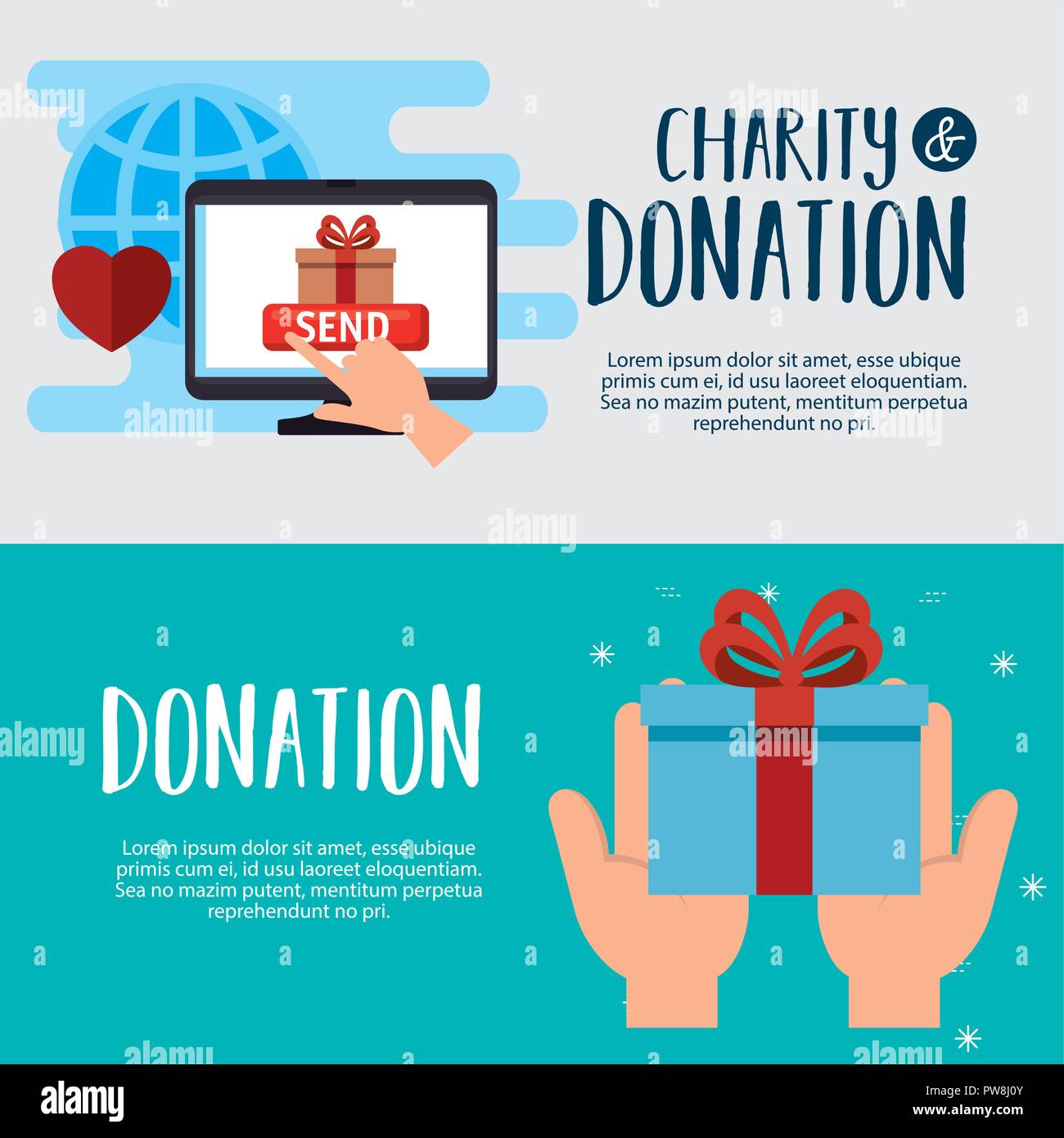 computer with charity donation online Stock Vector Image & Art - Alamy