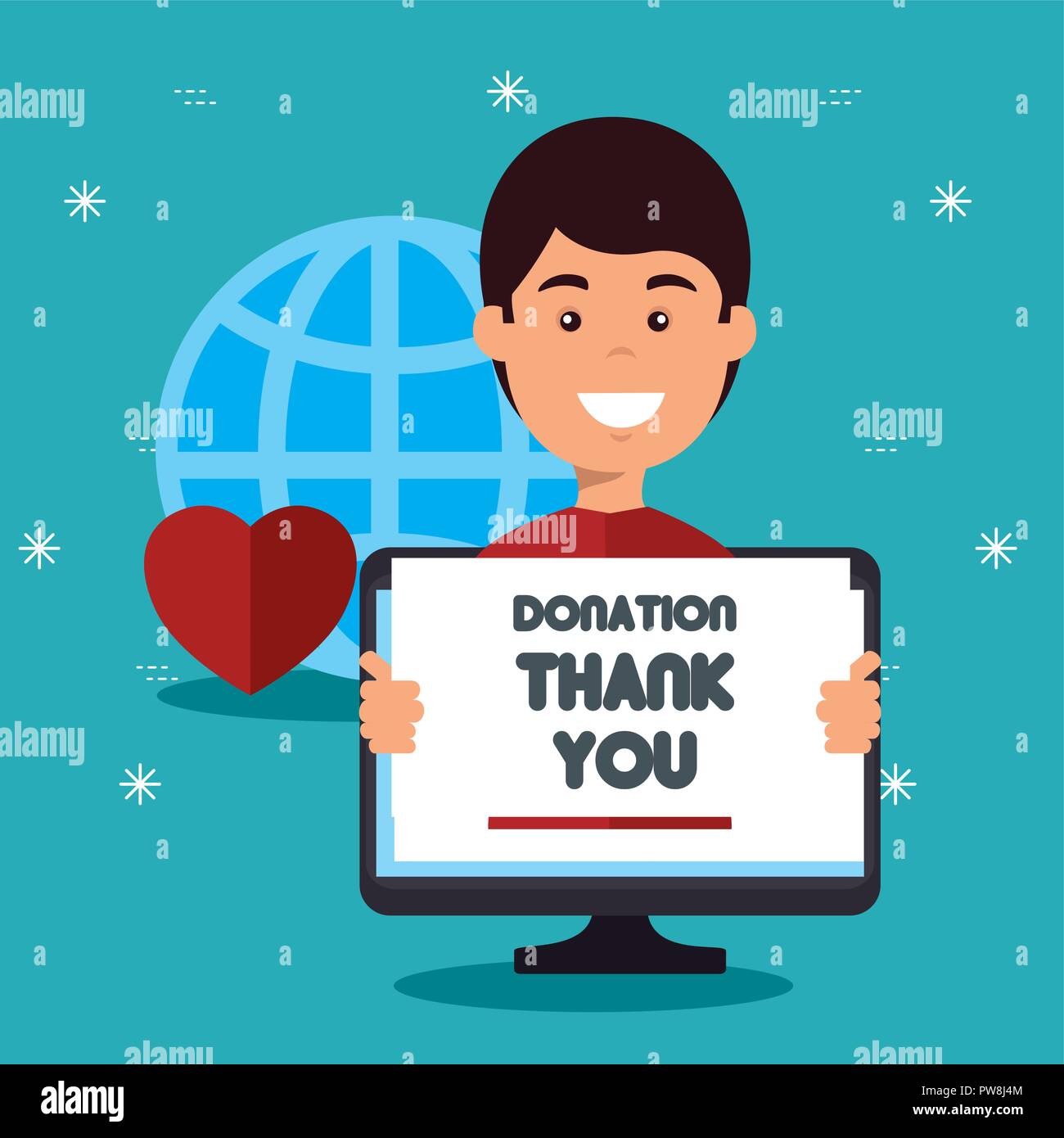 computer with charity donation online Stock Vector Image & Art - Alamy