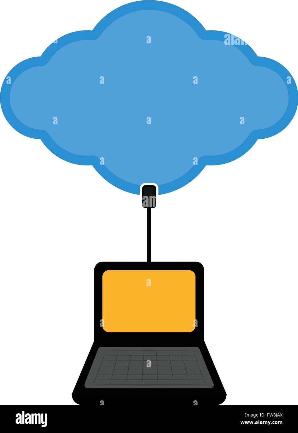 Computer connected to a cloud Stock Vector Image & Art - Alamy