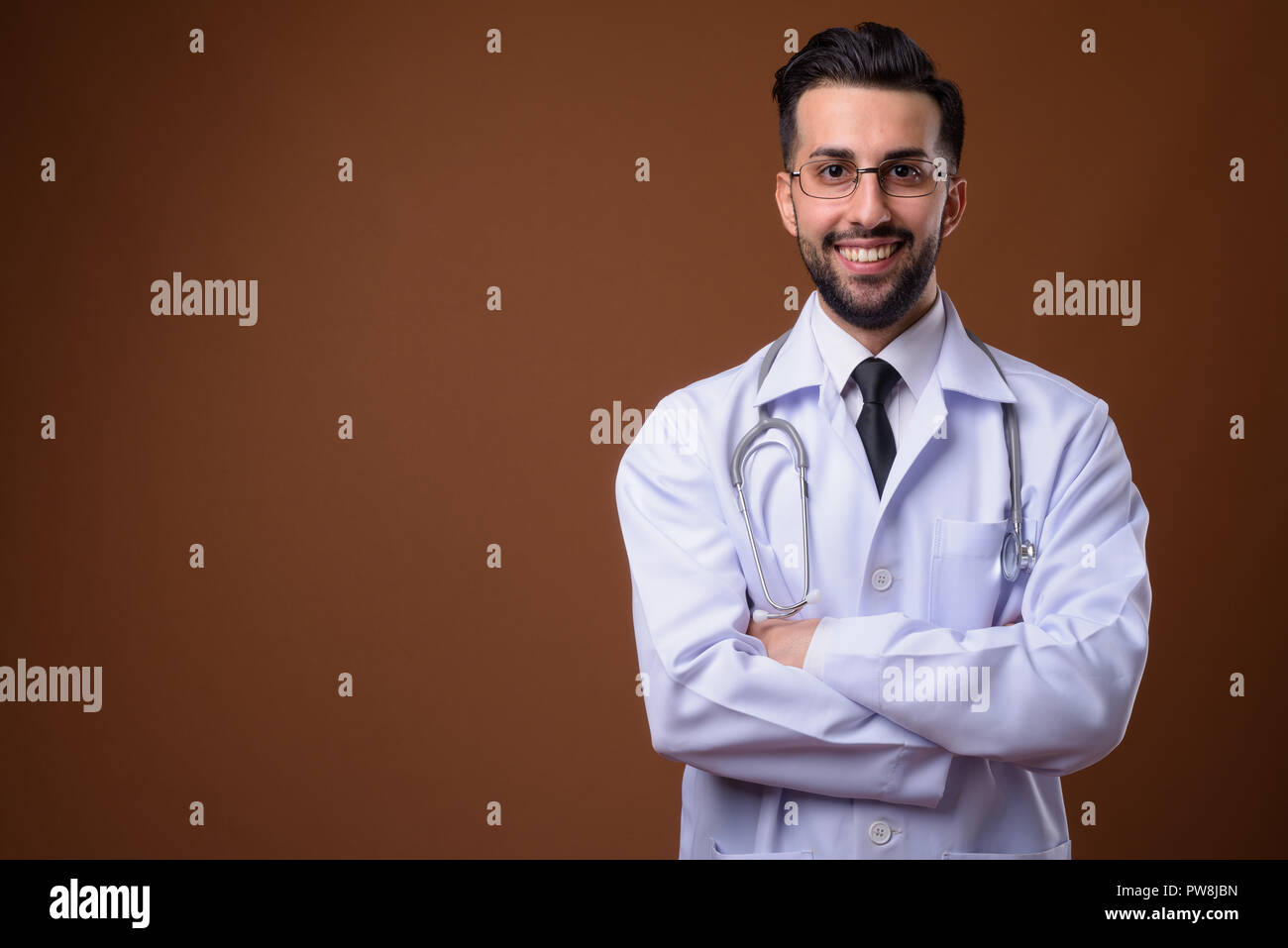 Happy persian bearded man doctor hi-res stock photography and images ...