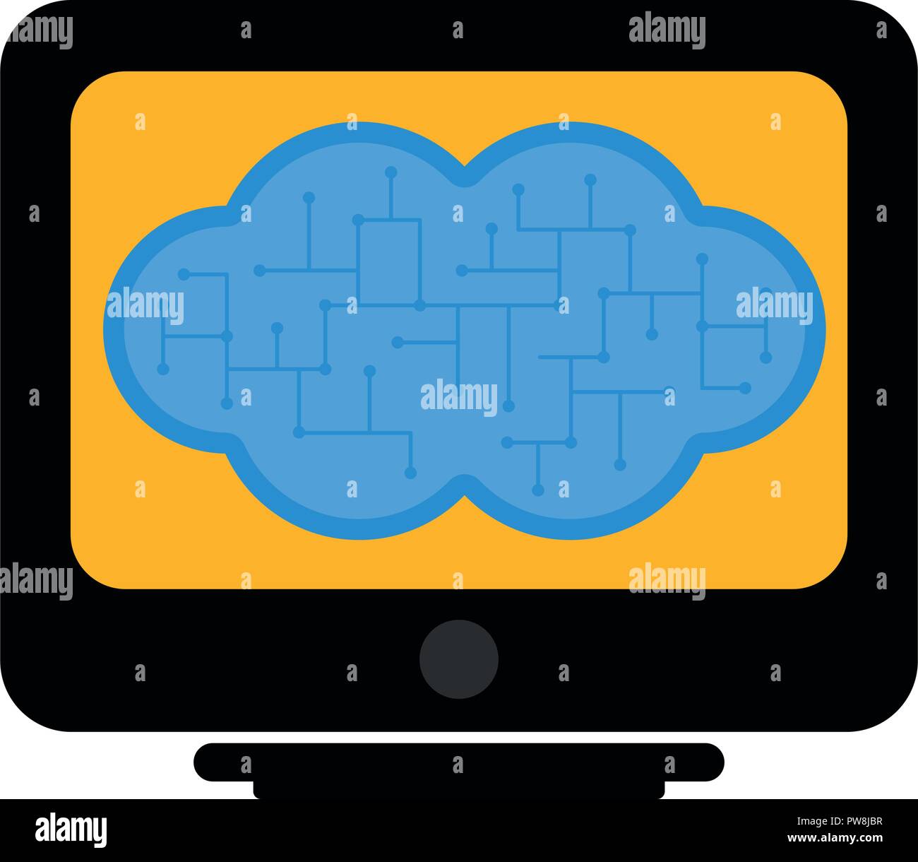 Computer Screen With Cloud Technology Stock Vector Image And Art Alamy