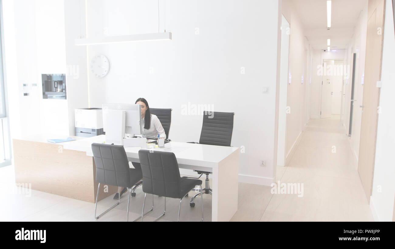 Abstract sharp hospital and clinic interior for background - Processing ...