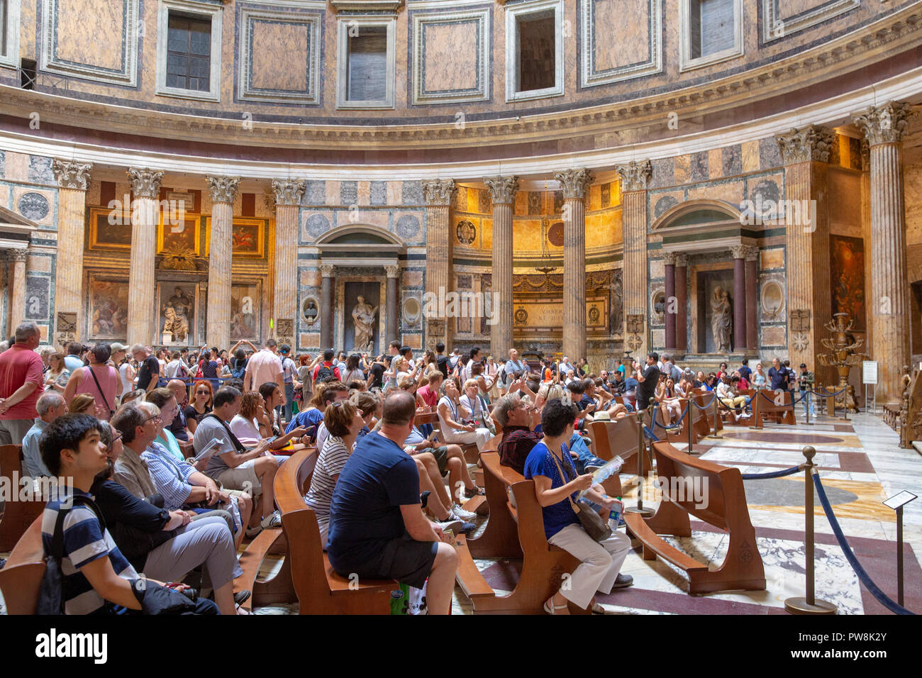Interior of the Pantheon in Rome,Italy,Europe a famous and highly ...