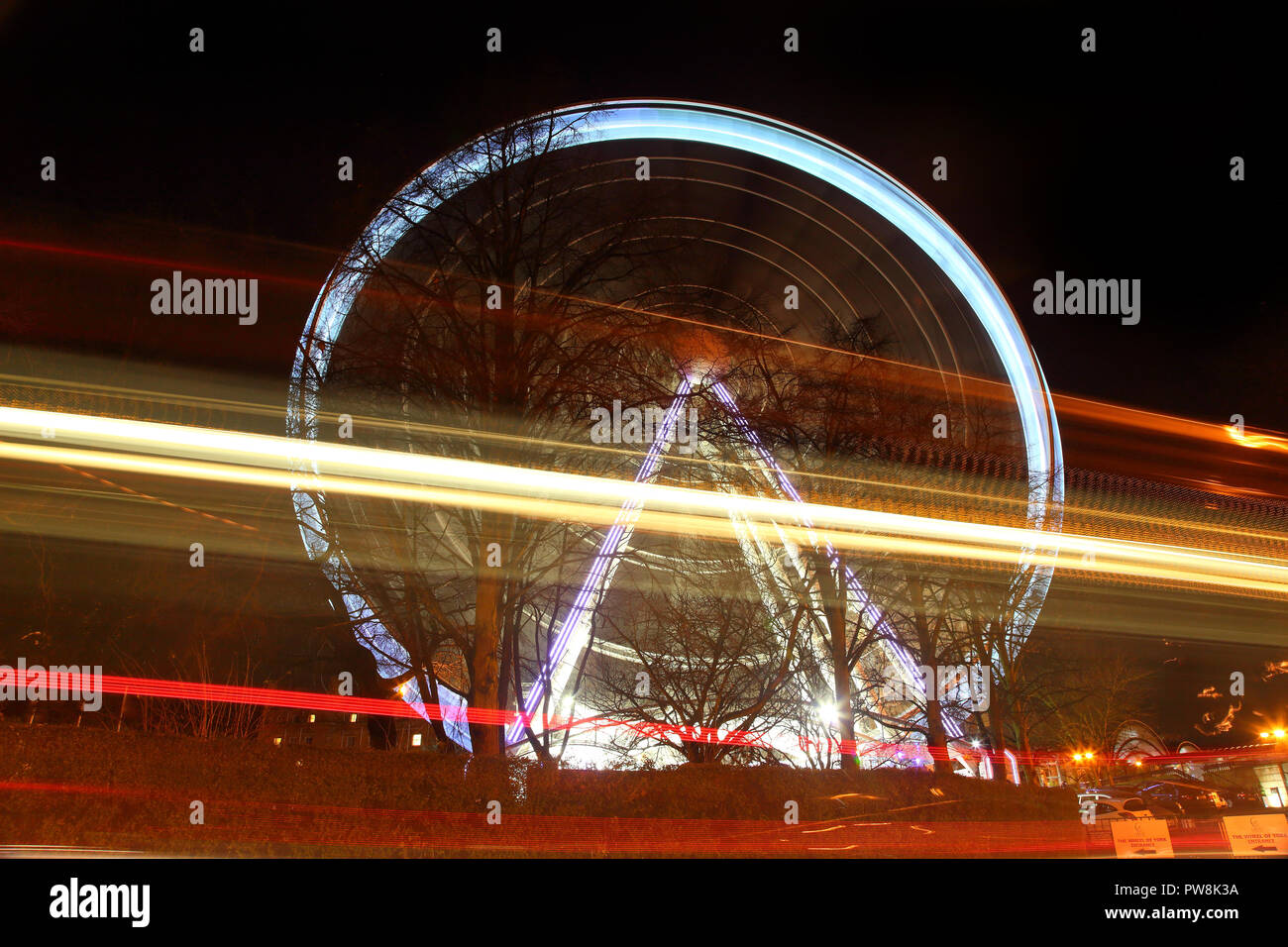 The York Observation Wheel at night, in the grounds of The Principal ...