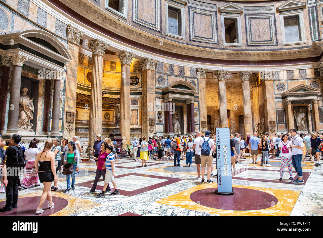Interior of the Pantheon in Rome,Italy,Europe a famous and highly ...