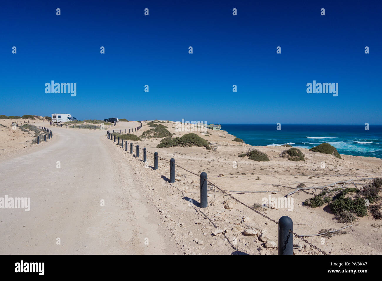 Dirt road to viewing platform on the cliffs at Point Labatt SA ...