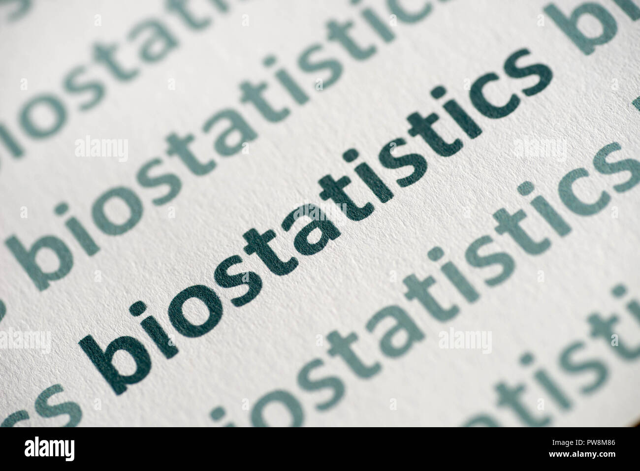 word biostatistics printed on white paper macro Stock Photo - Alamy