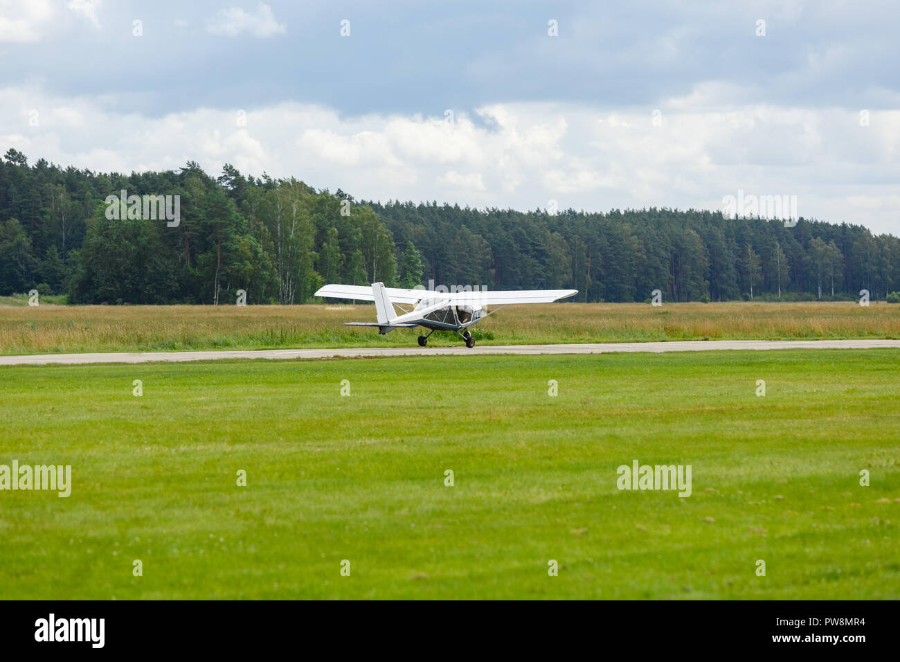 outdoor shot of small plane taking off Stock Photo - Alamy
