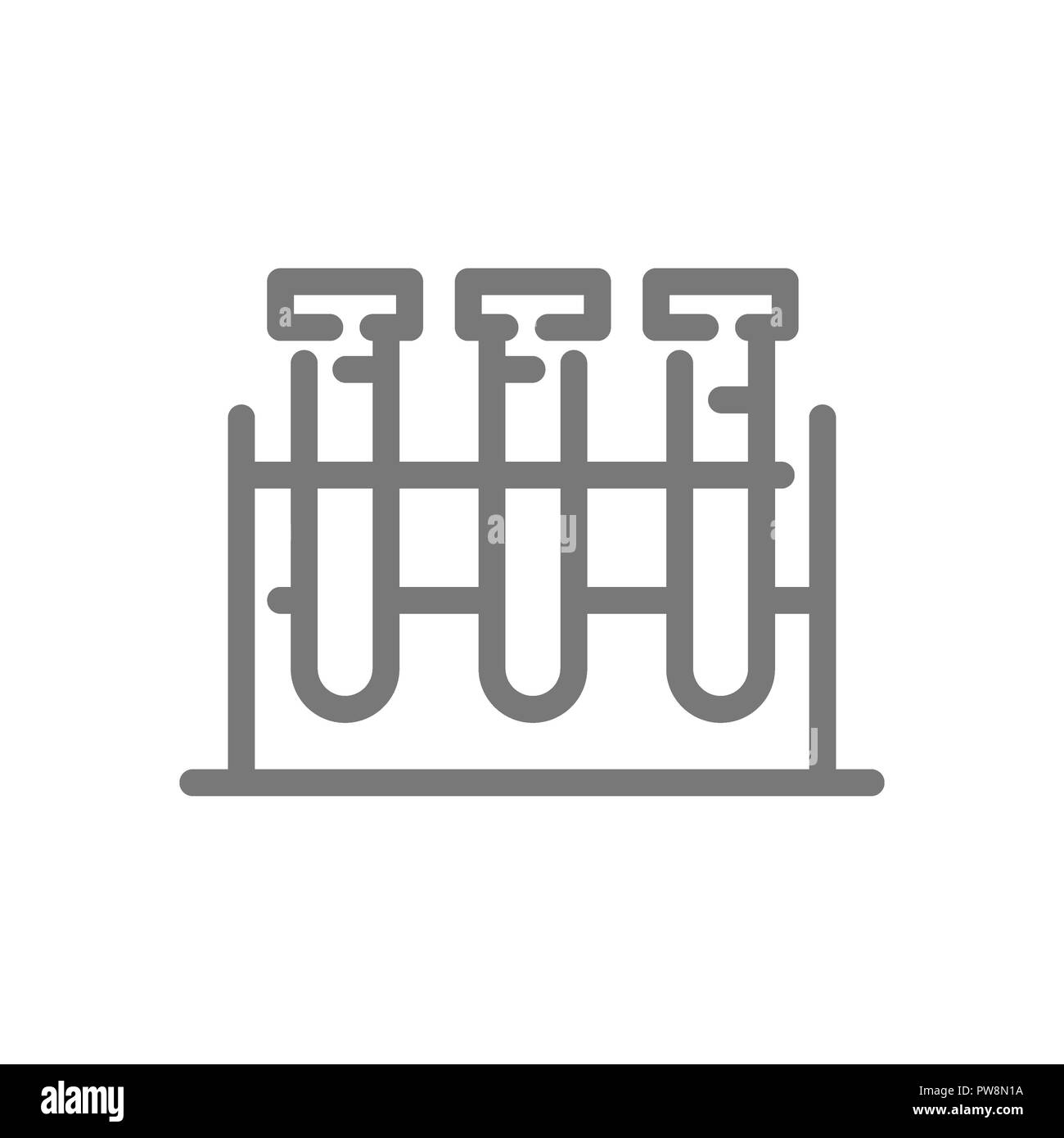 Simple test tube and flask line icon. Symbol and sign illustration ...