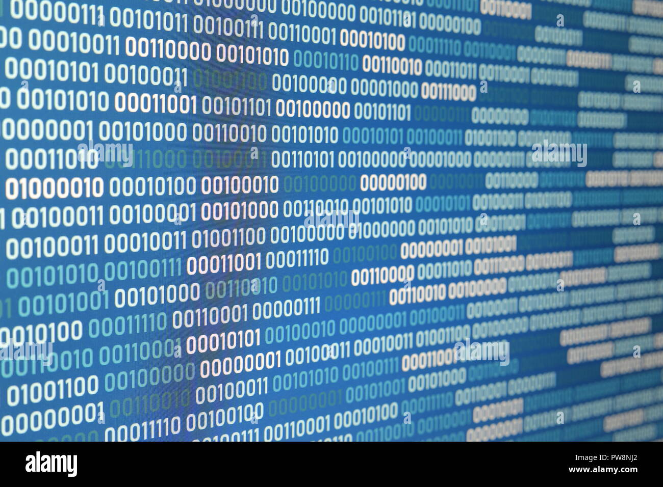 Big overload blockchain data. Blue binary data code background for ...