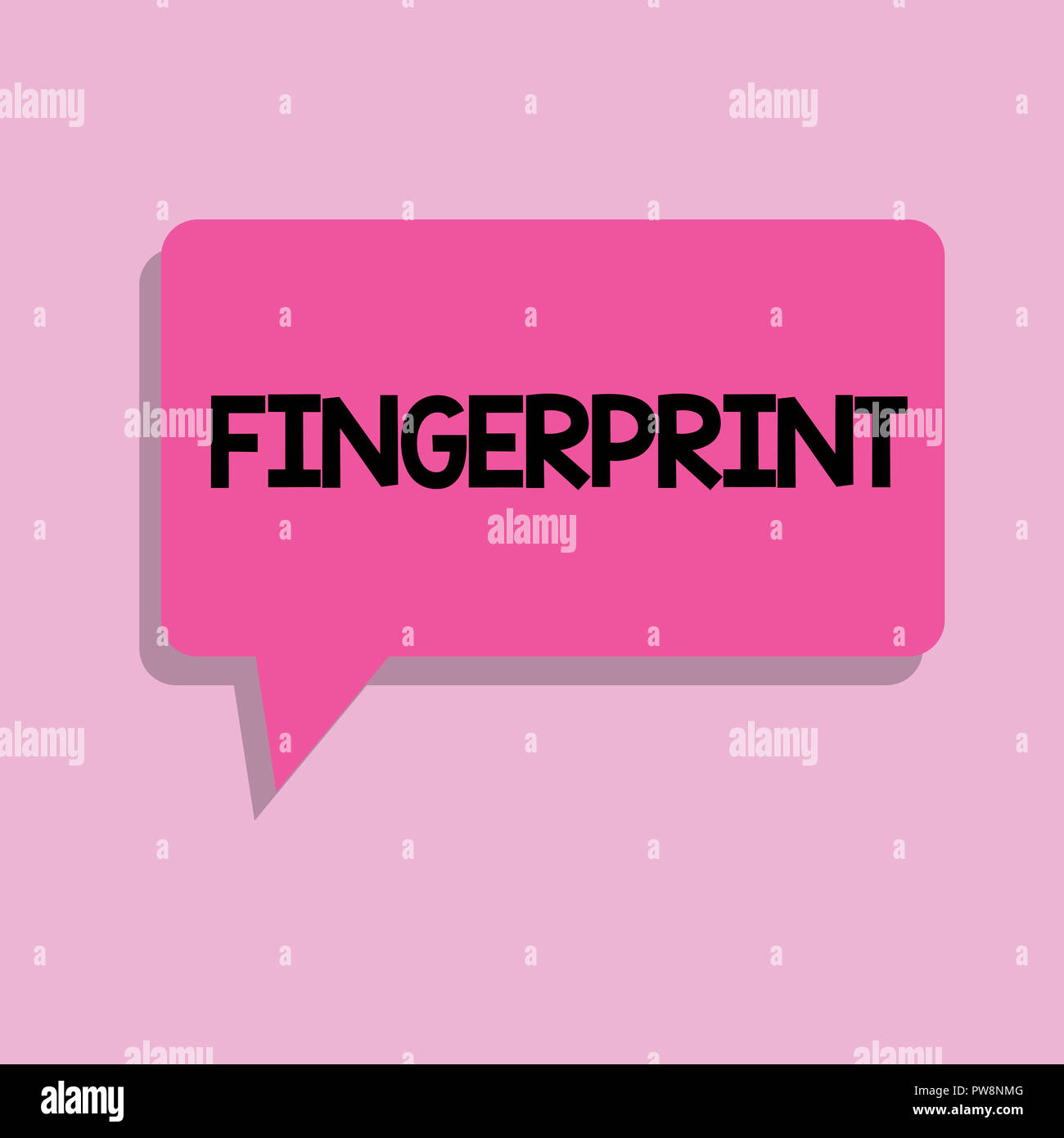 Handwriting text Fingerprint. Concept meaning Impression or mark made ...