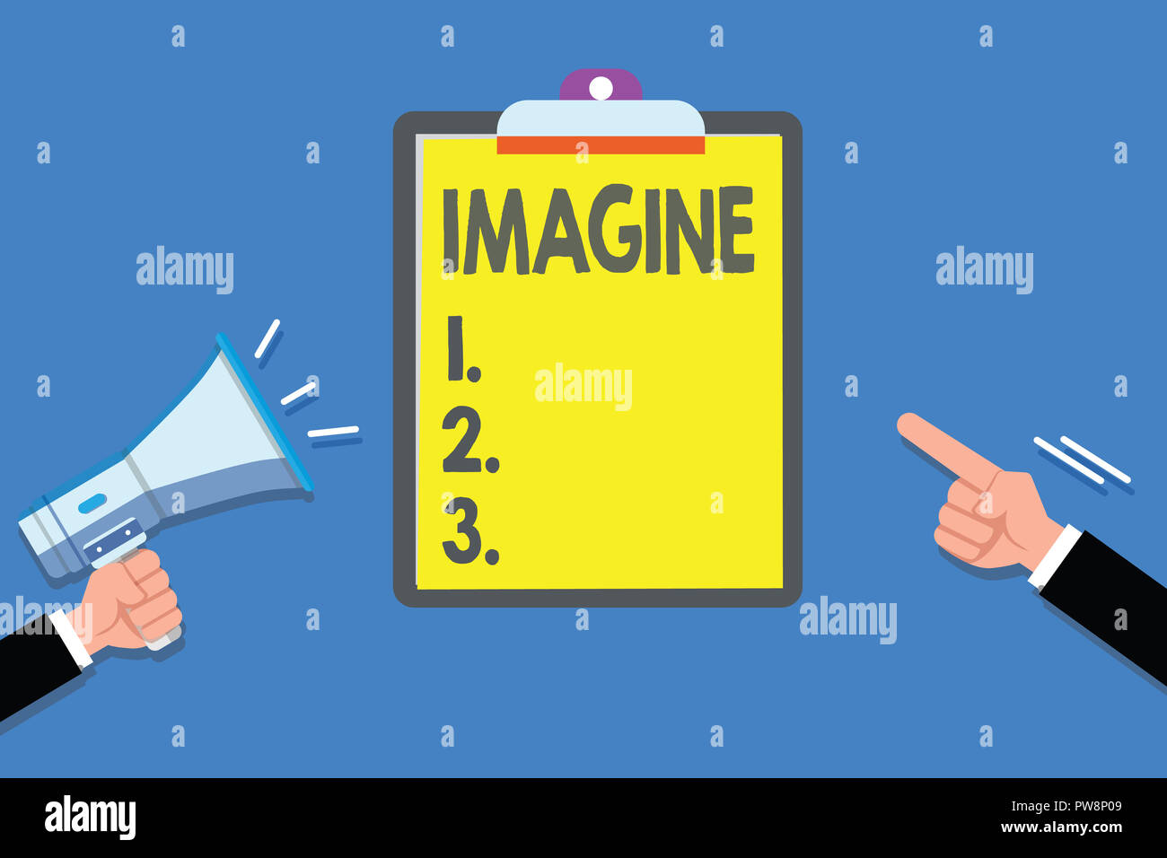 Text sign showing Imagine. Conceptual photo Form mental image or ...
