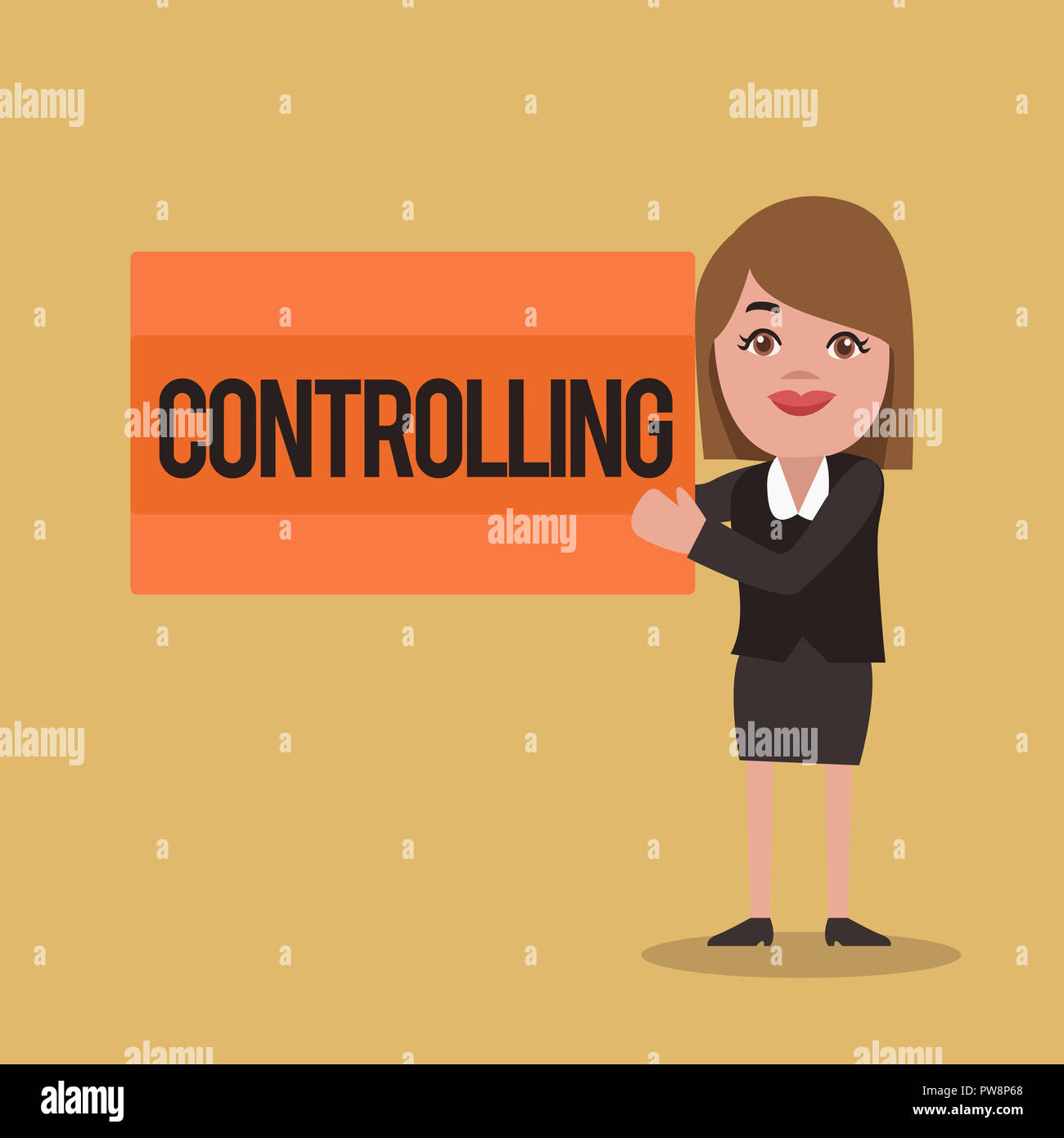 Text sign showing Controlling. Conceptual photo Having the power to ...
