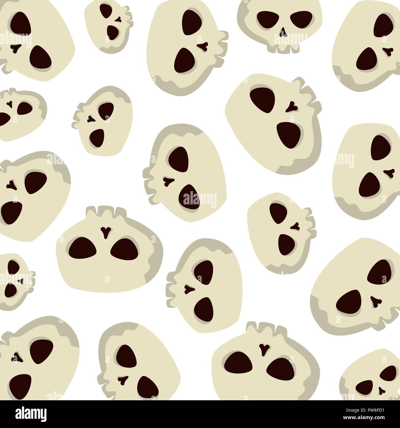 happy halloween skull pattern vector illustration design Stock Vector ...