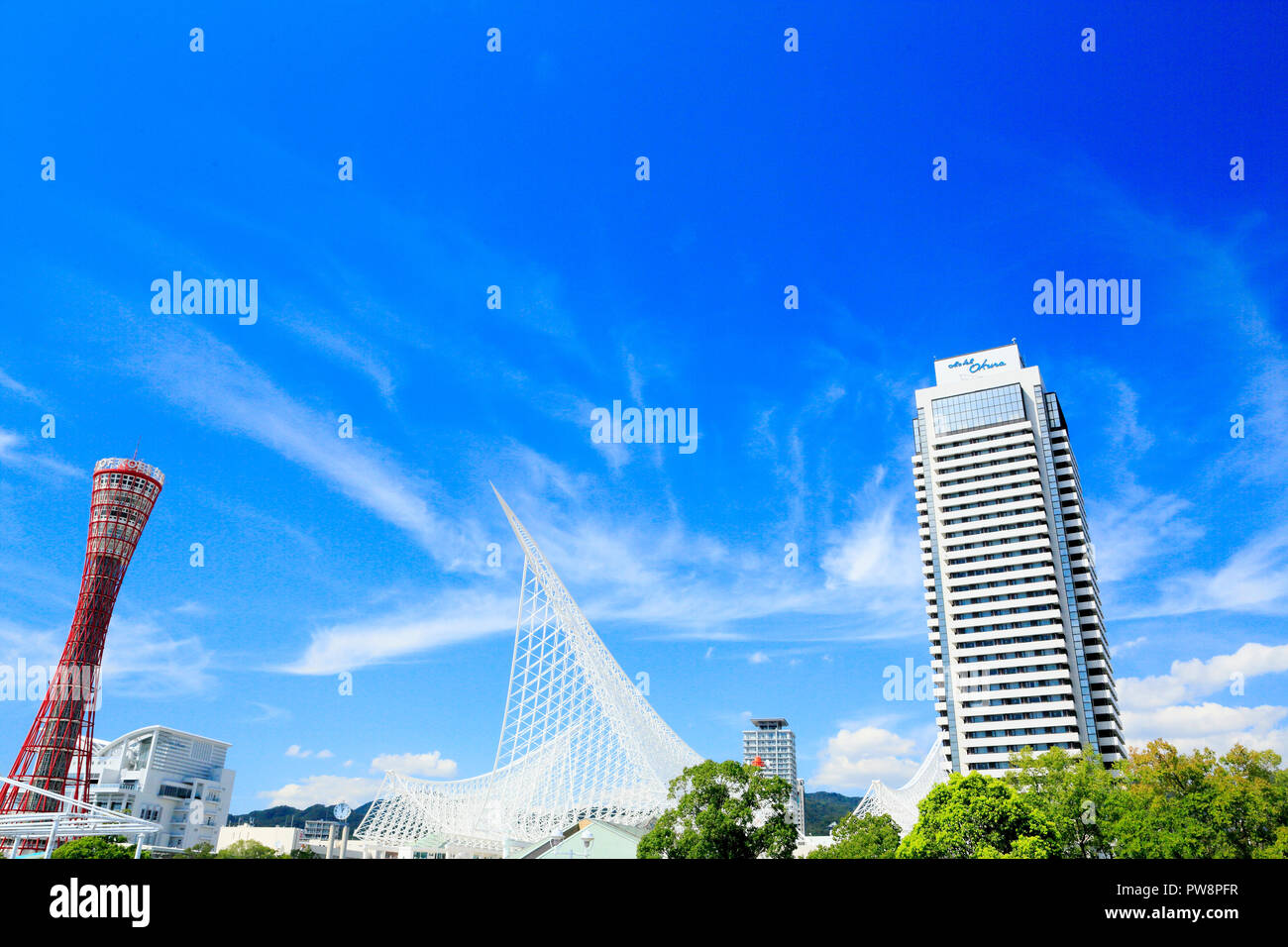 Kobe Port and Kobe Port Tower Stock Photo - Alamy