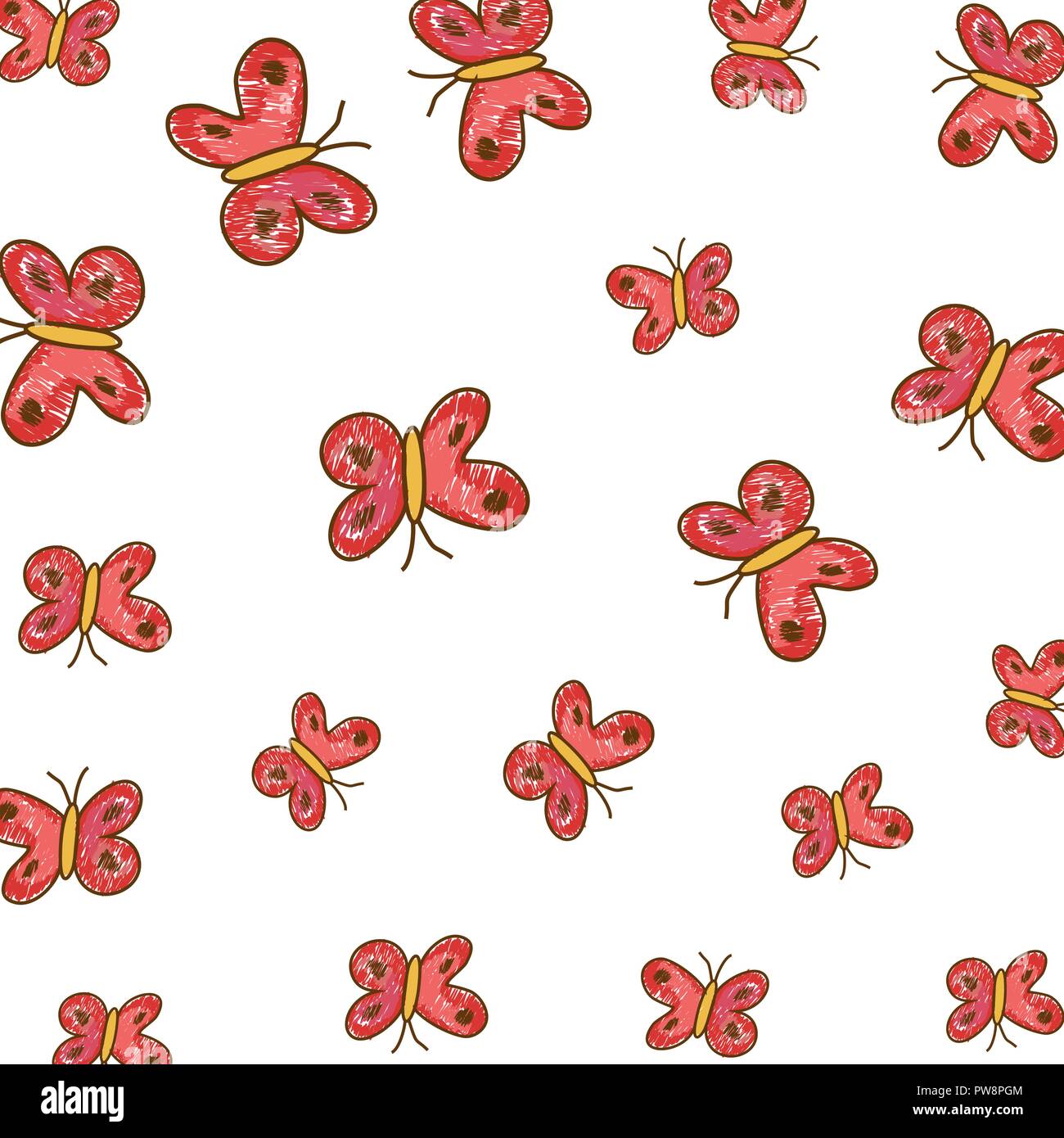 cute butterfly drawing pattern Stock Vector Image & Art - Alamy