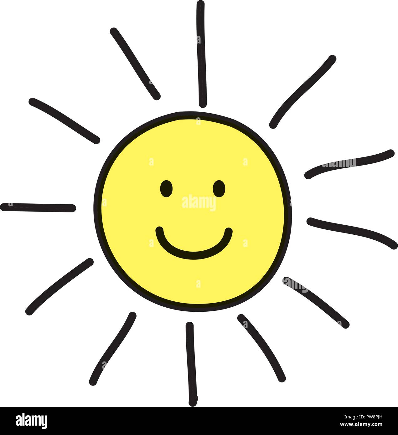 comic sun with sun drawing Stock Vector Image & Art - Alamy