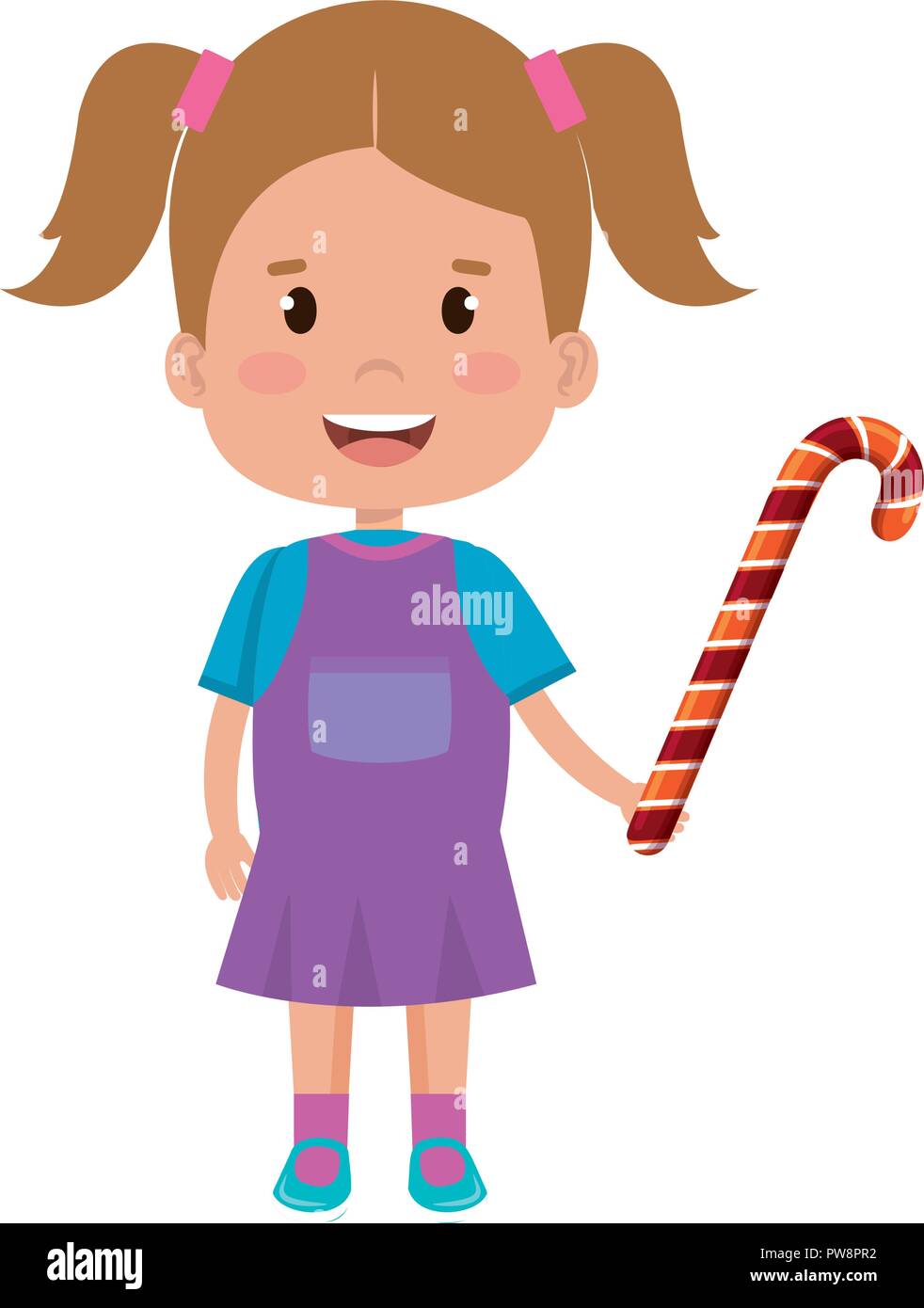 little girls with sweet cane Stock Vector Image & Art - Alamy