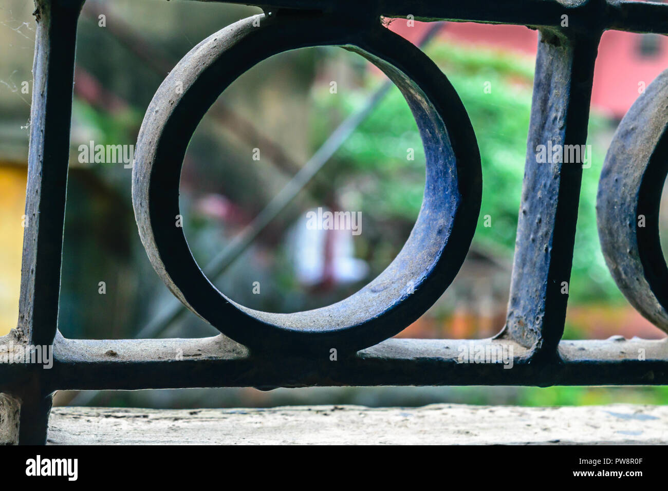 Round shape iron metal steel close up isolated on blur background Stock ...