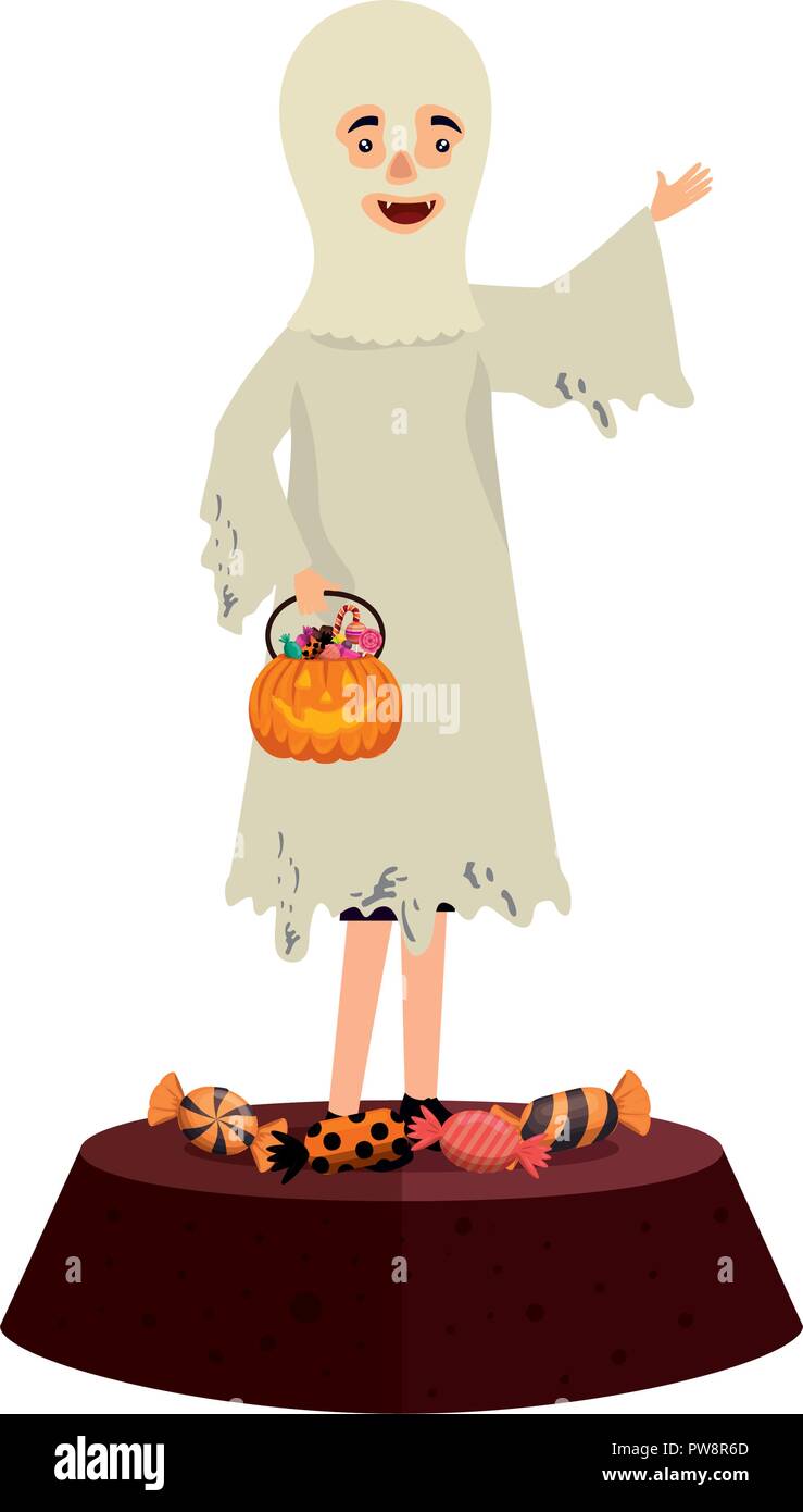 ghost halloween costume character Stock Vector Image & Art - Alamy
