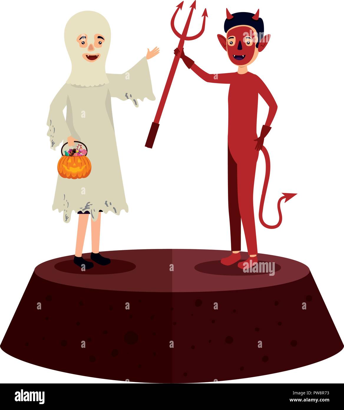 devil and ghost halloween costume characters Stock Vector Image & Art ...