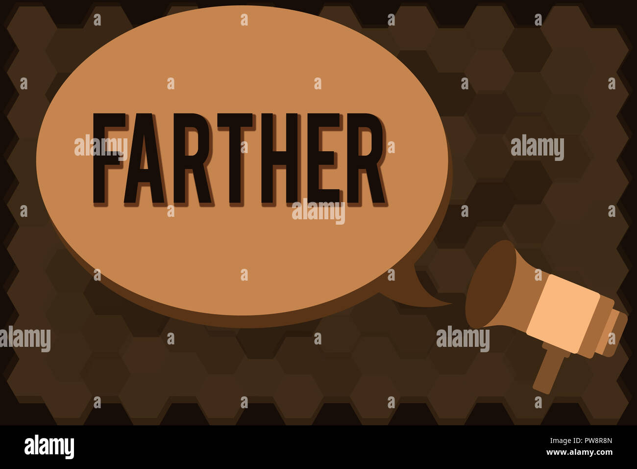 Handwriting text Farther. Concept meaning Greater distance More ...