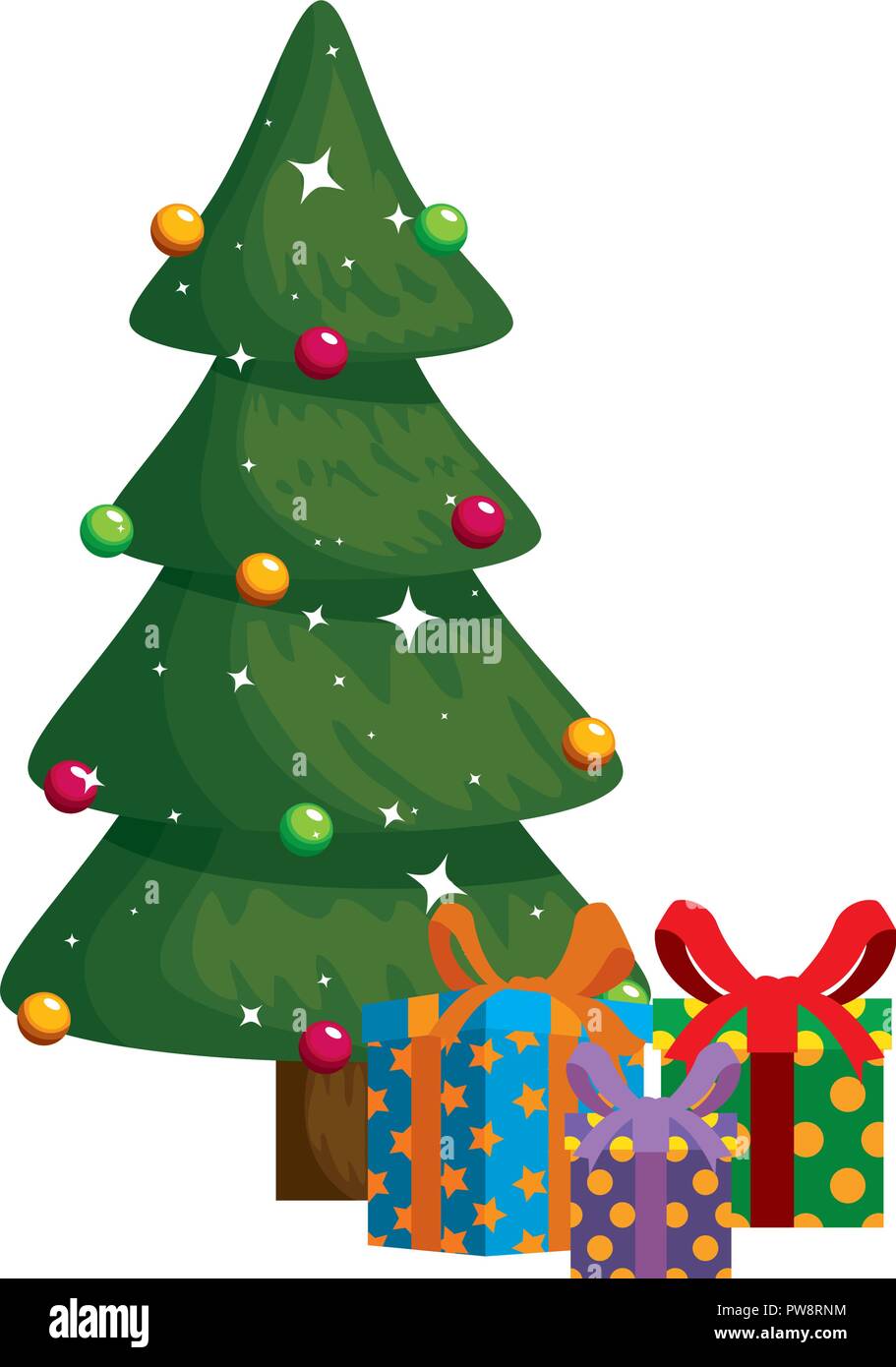 Contemporary christmas tree gifts Stock Vector Images - Alamy