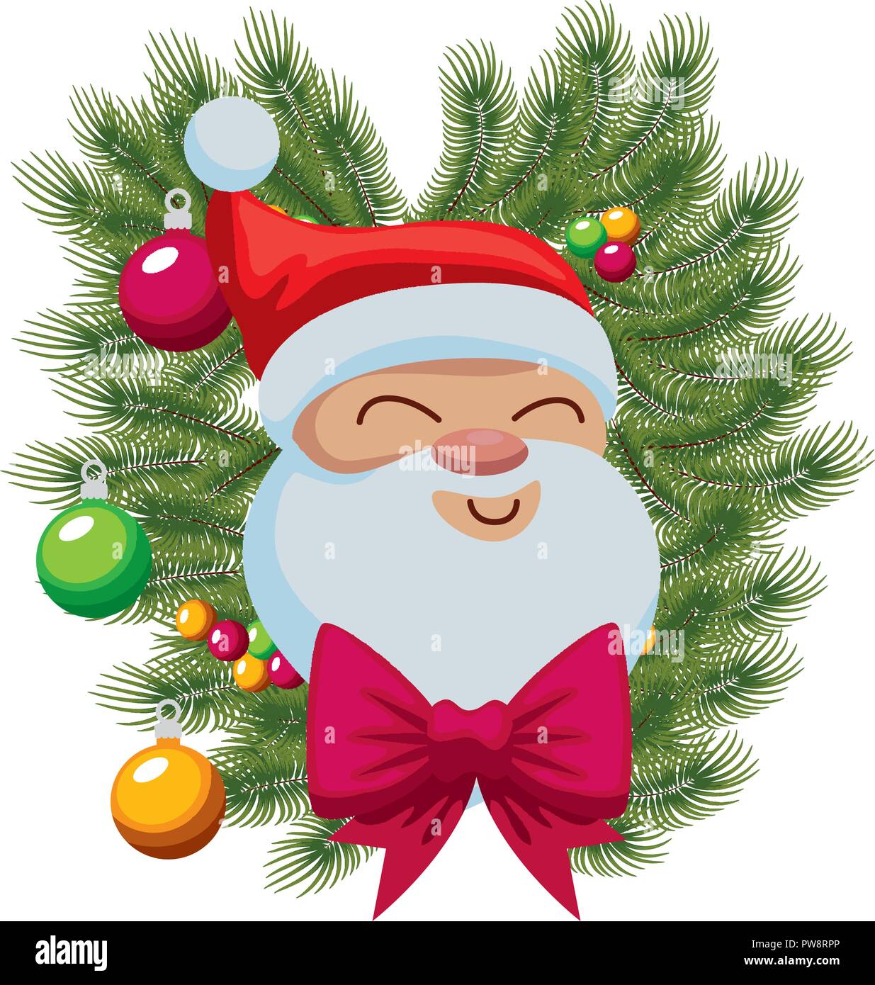 cute santa claus character with crown and balls Stock Vector Image ...