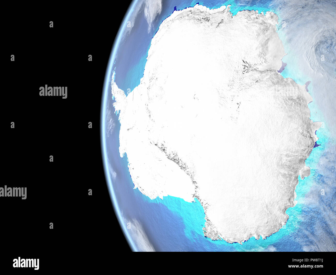 Antarctica on extremely high detailed beautifully textured 3D model of ...