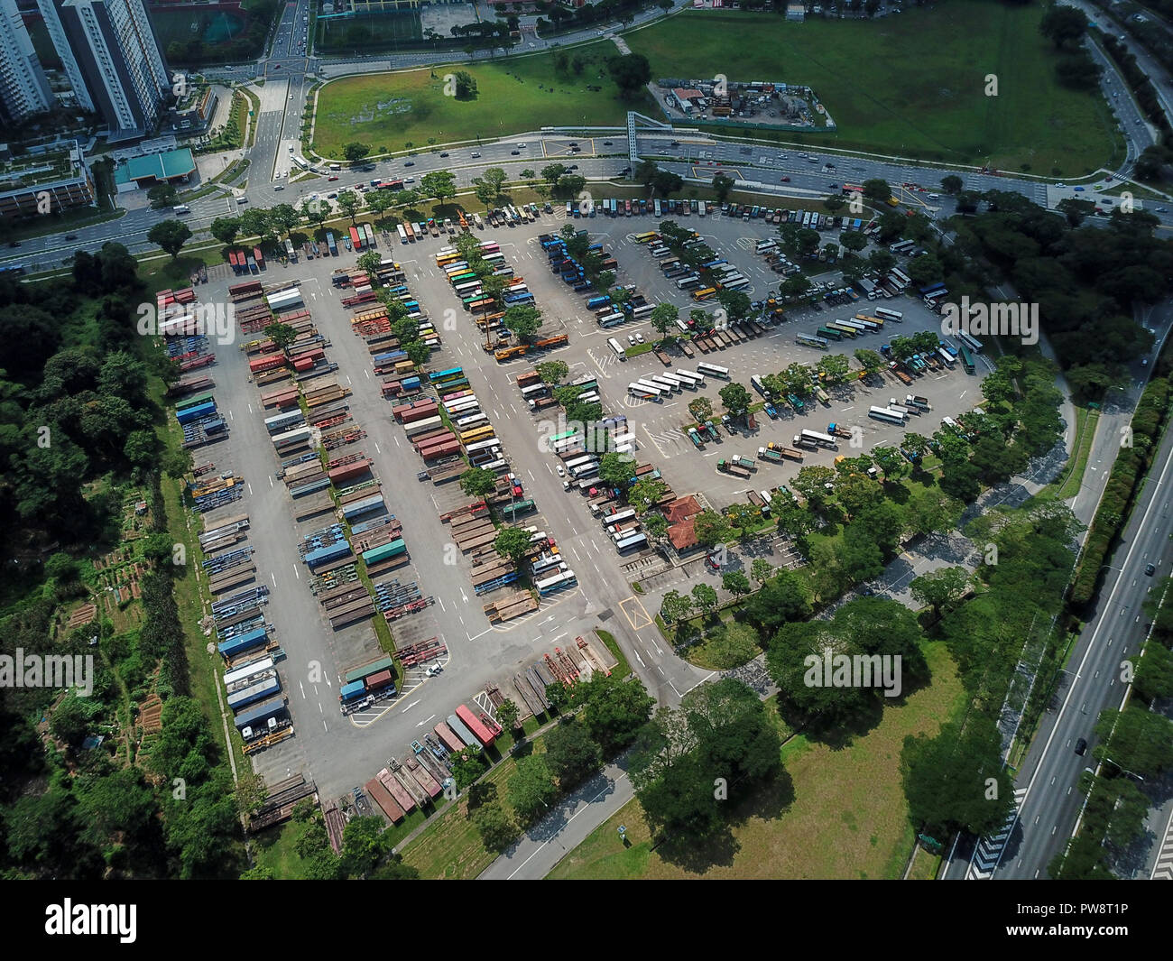 Bus Parking Aerial High Resolution Stock Photography and Images - Alamy