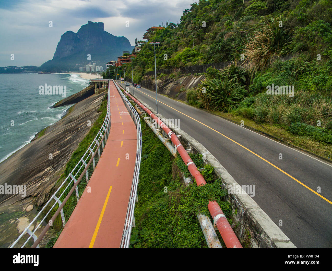 Tim Maia bike path on Niemeyer Avenue, Rio de Janeiro, Brazil, South ...