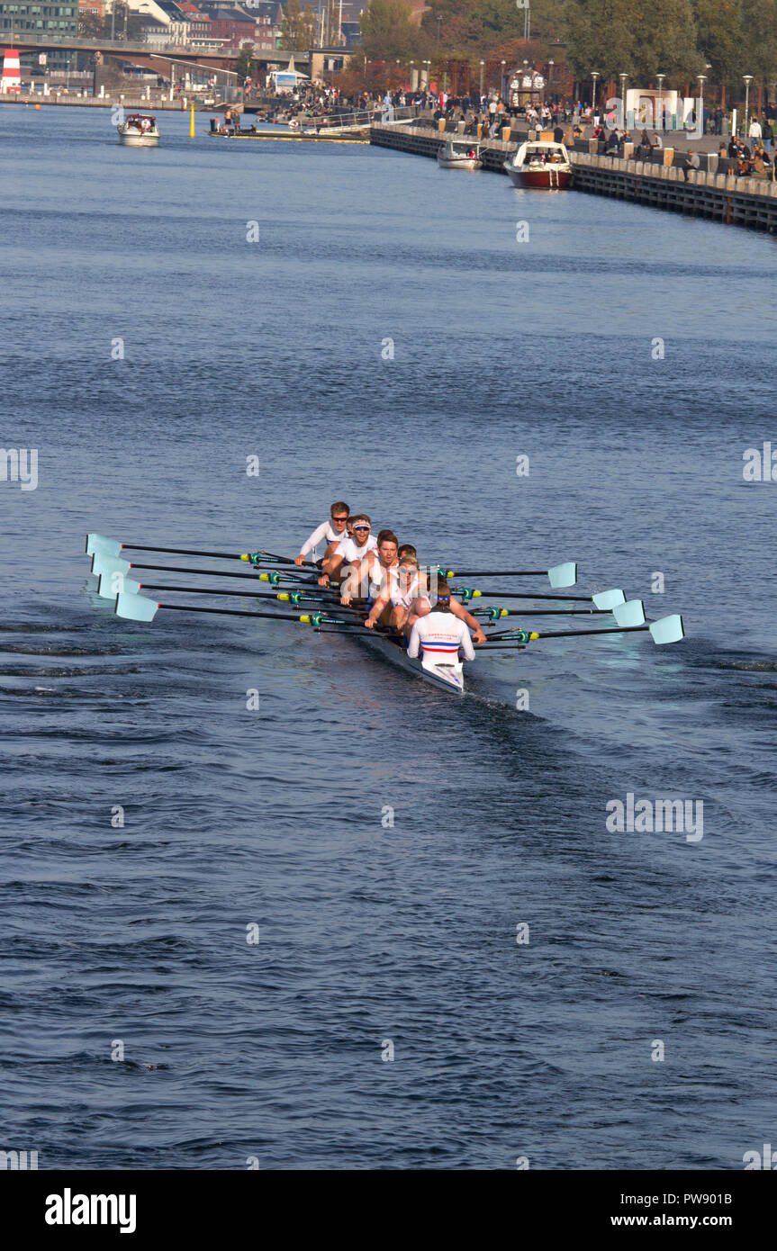 Copenhagen, Denmark, 13th October, 2018. A rowing team from KR ...