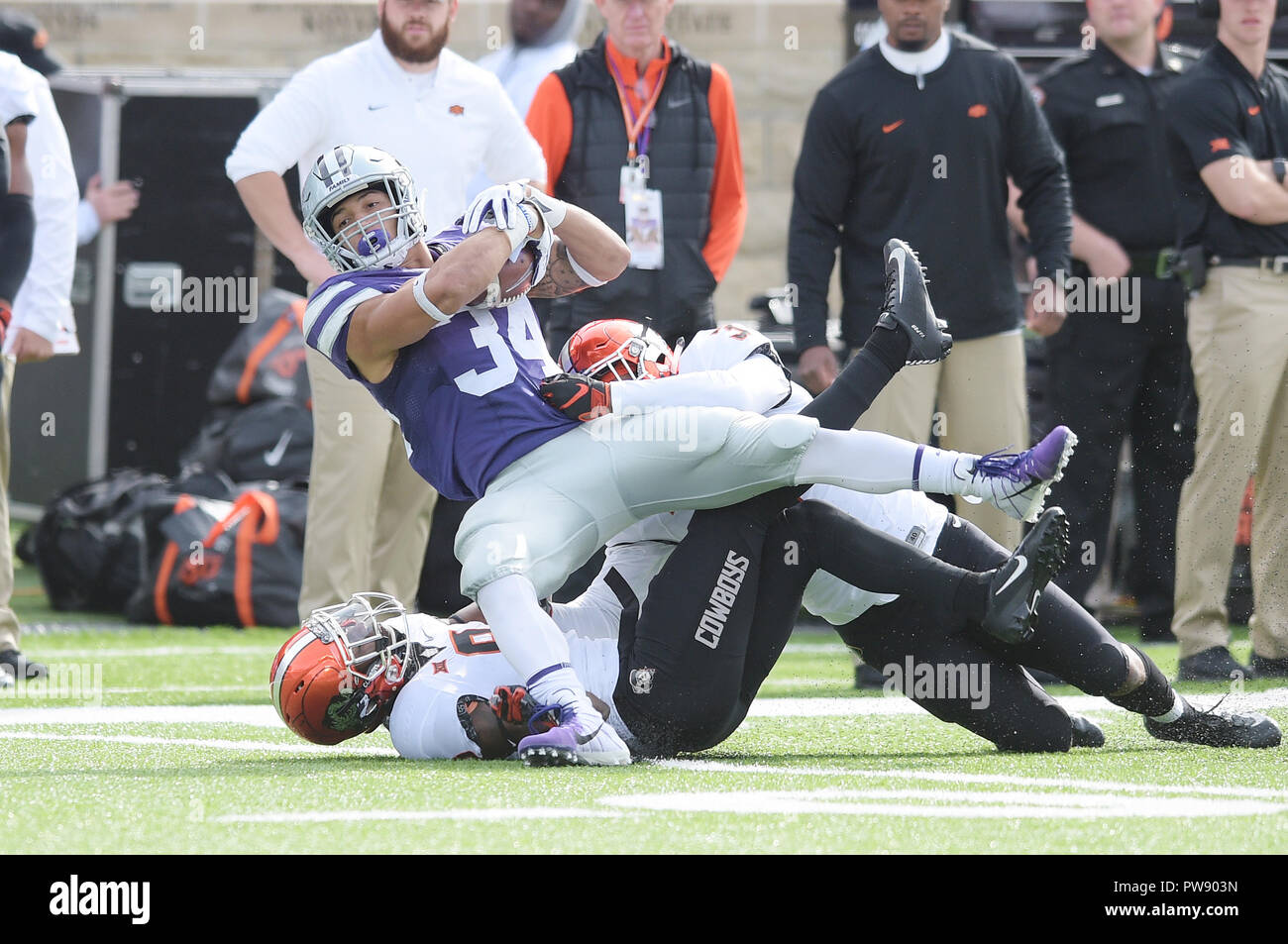 Manhattan, Kansas, USA. 13th Oct, 2018. Kansas State Wildcats running ...