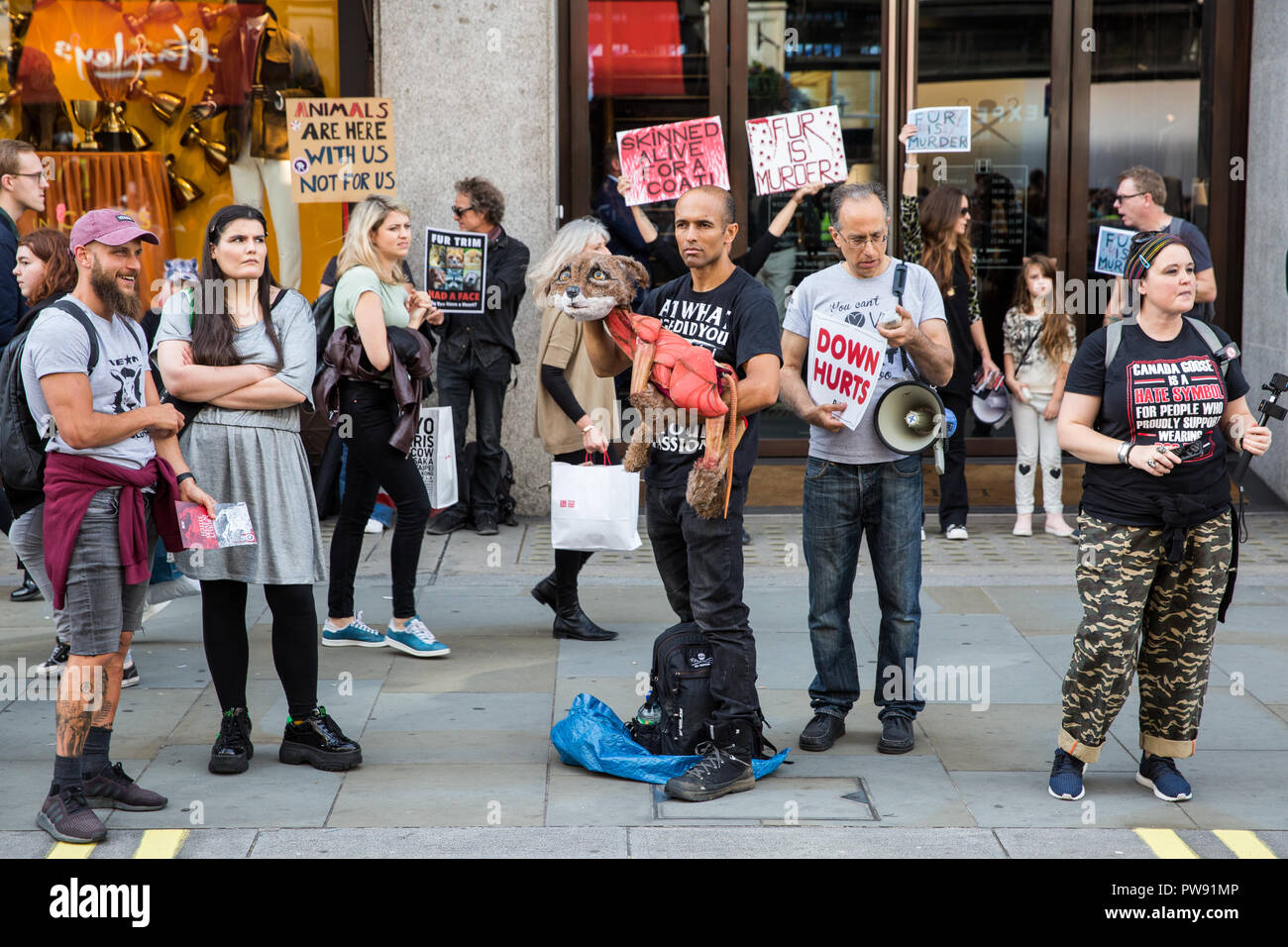 London, UK. 13th October, 2018. Campaigners against the fur trade ...