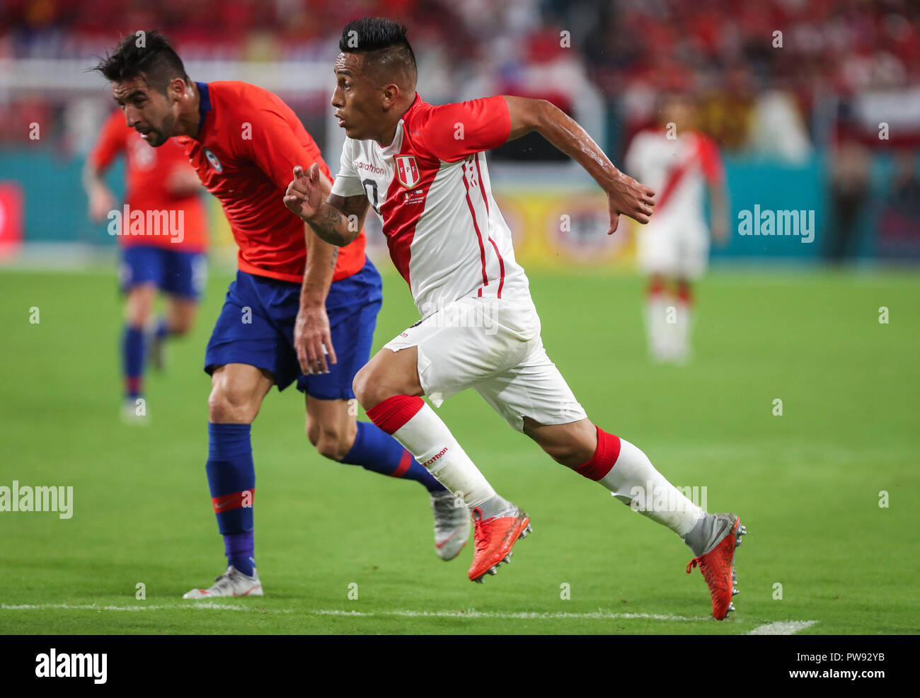 Miami Gardens, Florida, USA. 12th Oct, 2018. Peru midfielder CHRISTIAN ...