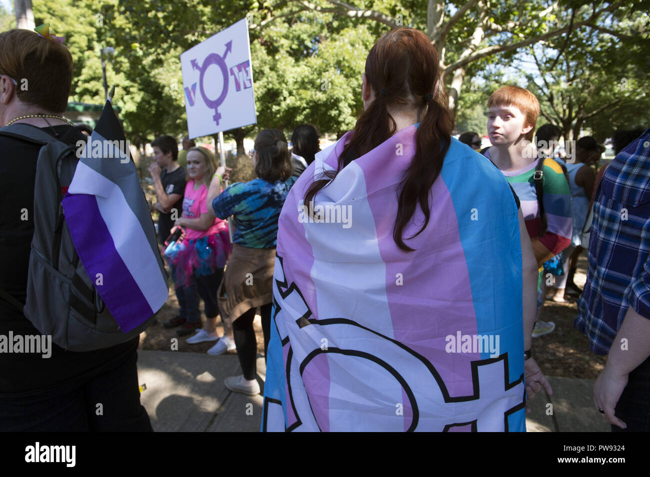 Wesley Chapel, FL, USA. 13th Oct, 2018. Transgender community marches ...