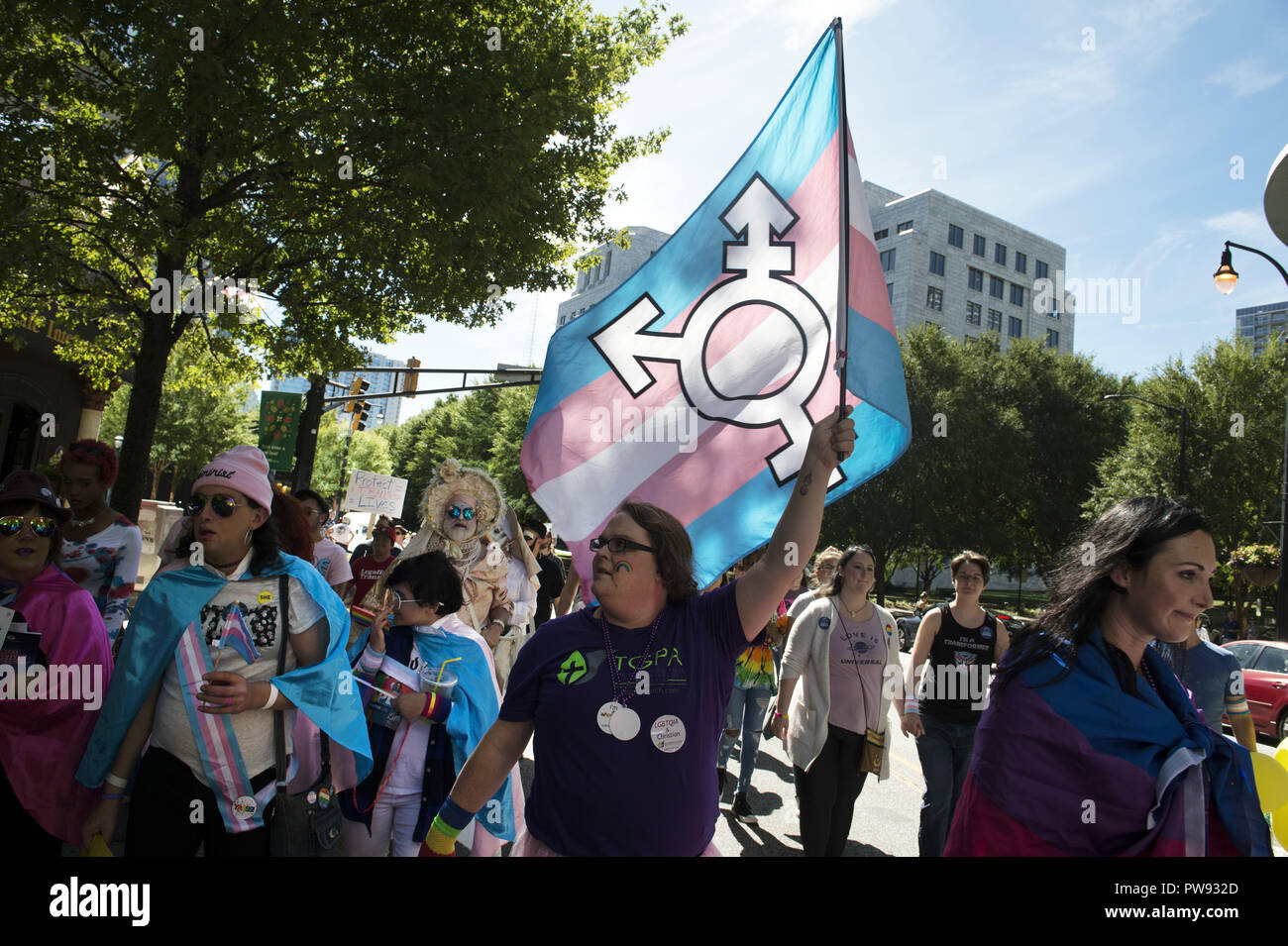 Atlanta, GA, USA. 13th Oct, 2018. Transgender community marches through ...