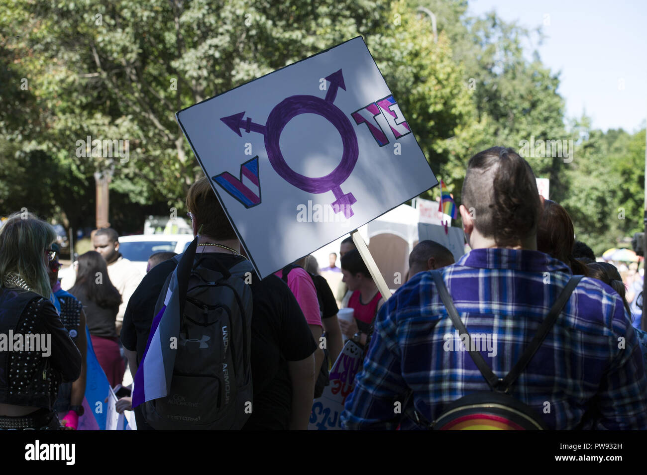 Atlanta, GA, USA. 13th Oct, 2018. Transgender community marches through ...