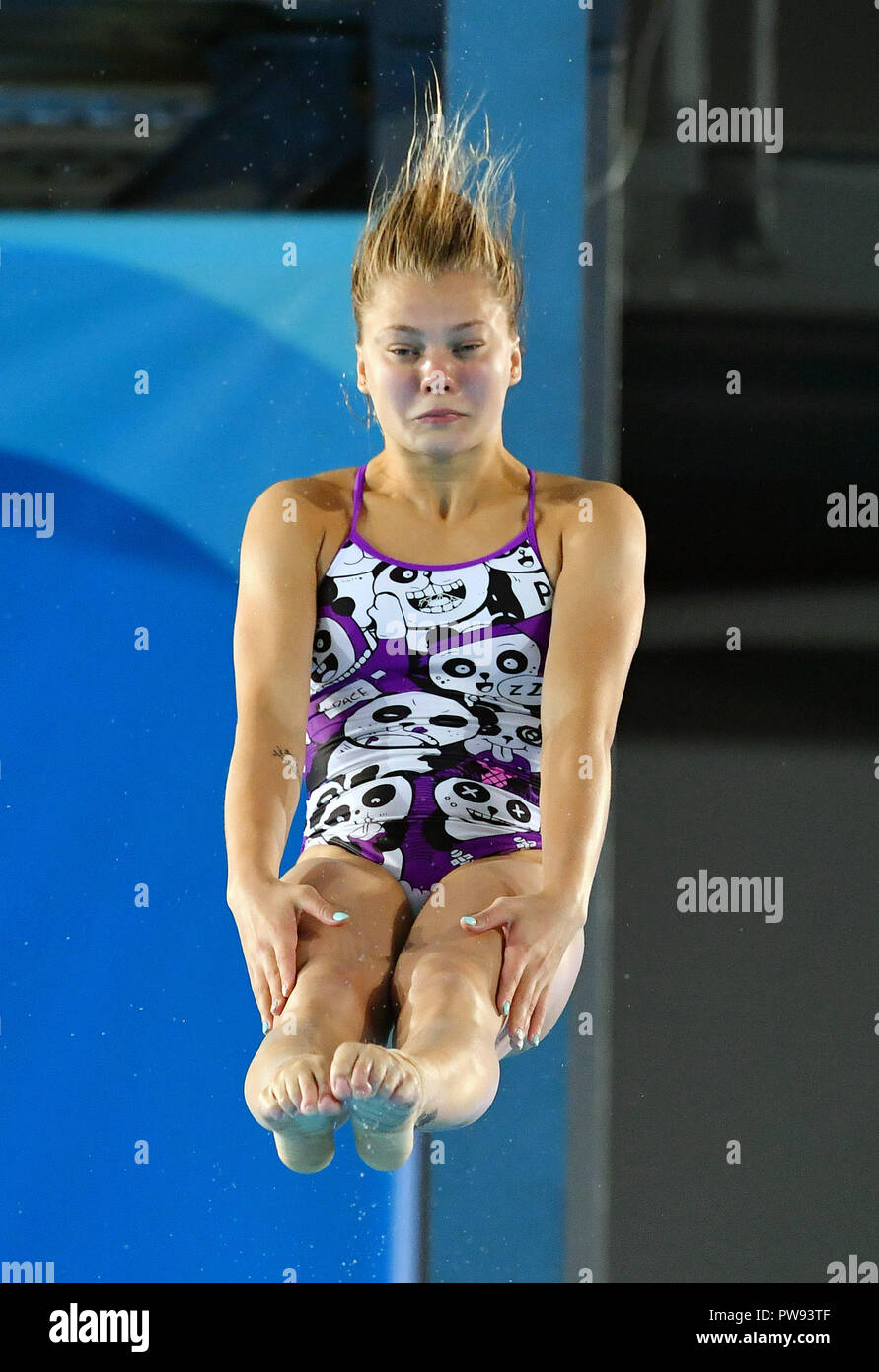 Buenos Aires, Argentina. 13th Oct, 2018. Silver medalist Sofiia Lyskun ...