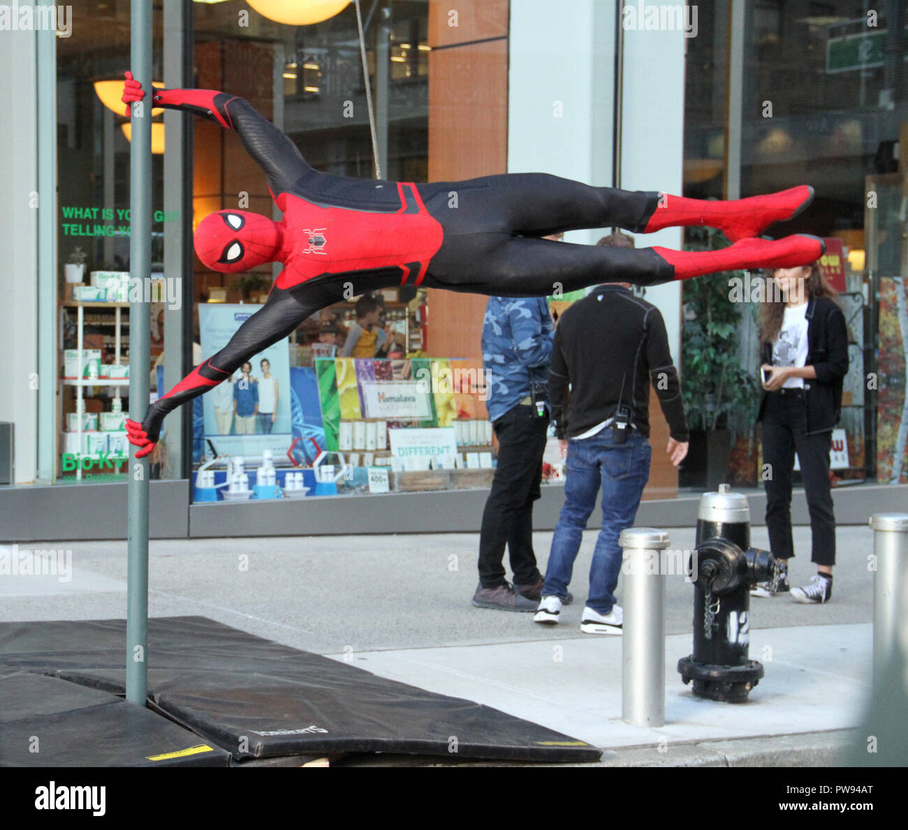 October 12, 2018 Tom Holland, Zendaya filiming Spider-Man: Far From ...