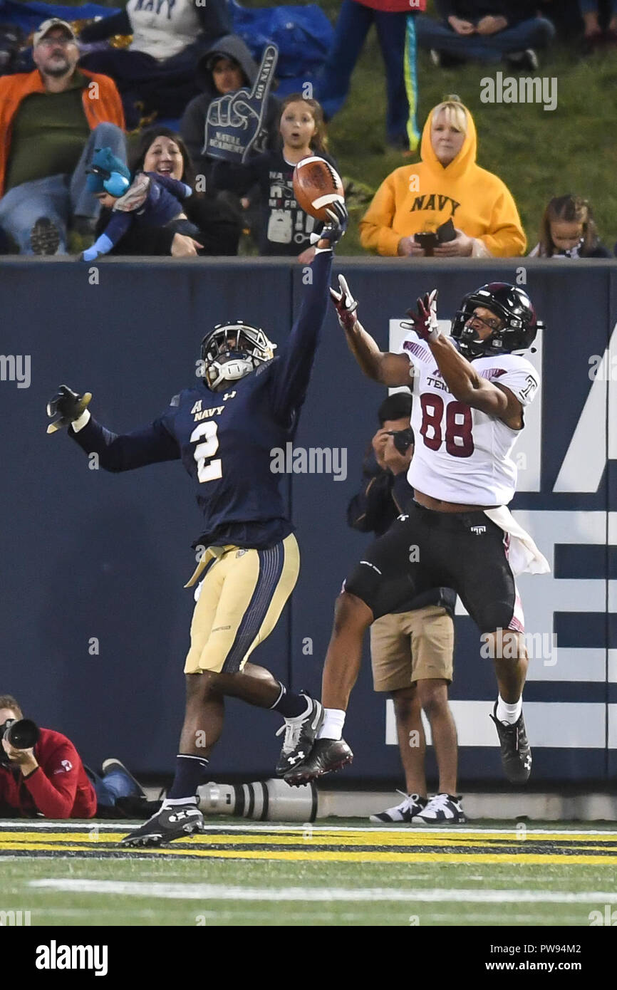 Annapolis, Maryland, USA. 13th Oct, 2018. Cornerback JARID RYAN (2 ...