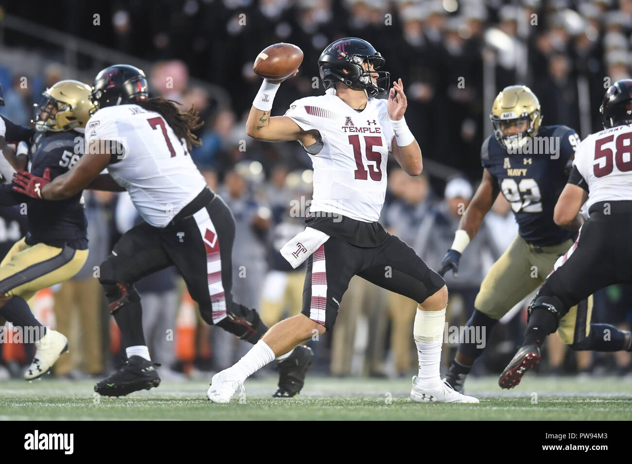 Annapolis, Maryland, USA. 13th Oct, 2018. Quarterback ANTHONY RUSSO (15 ...
