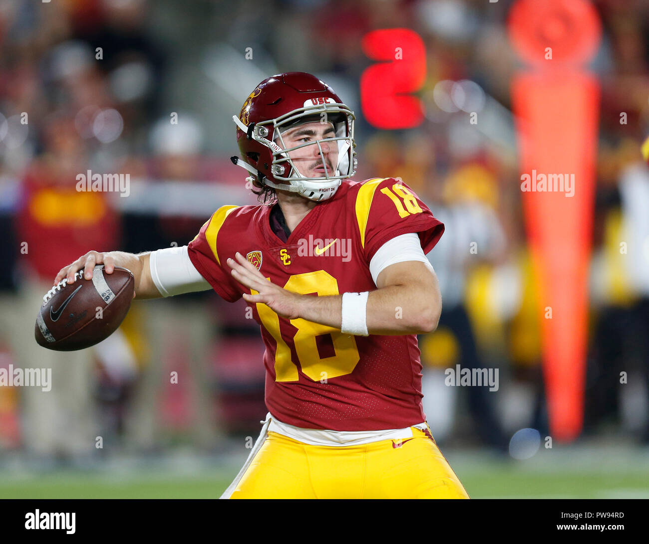 October 13, 2018 USC Trojans quarterback JT Daniels #18 throws a pass ...