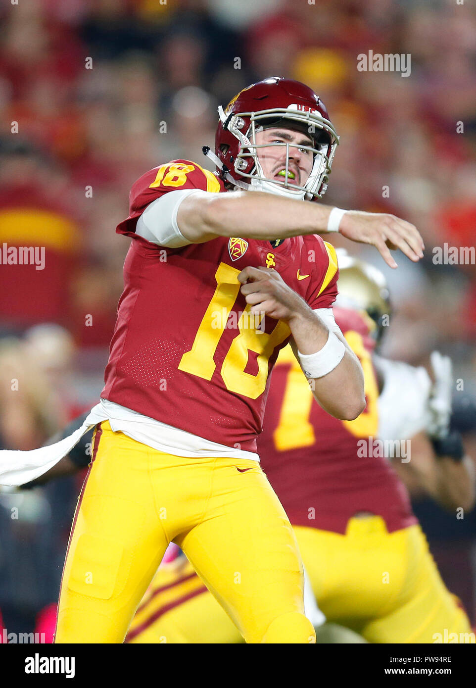 October 13, 2018 USC Trojans quarterback JT Daniels #18 throws a pass ...